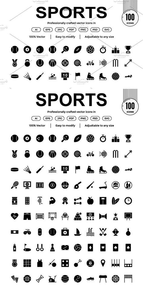 Sports Glyphs Icons
