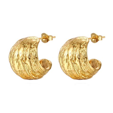 K Gold Plated Stainless Steel Earrings Intensity Sku