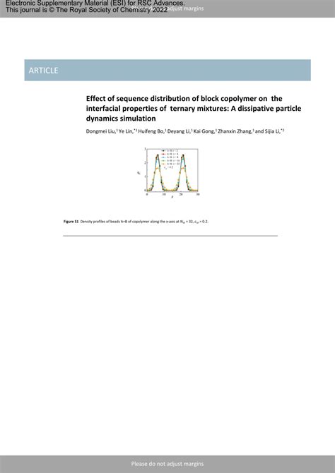 pdf effect of sequence distribution of block copolymers on the interfacial properties of