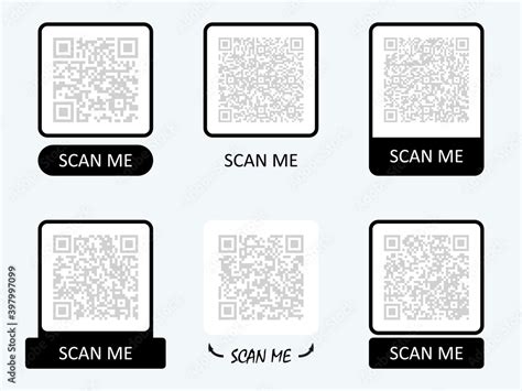 Collection Scan Me Template Of Qr Code Various Frame For Qr Code