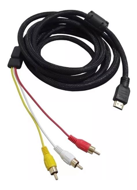 Kit Cabo Hdmi X Av Rca Conversor De Hdmi Para 3rca Av Tv R 29 90