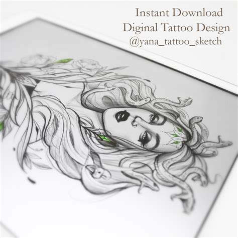 Medusa Gorgon Tattoo Sketch Medusa Gorgon Tattoo Design Medu Inspire
