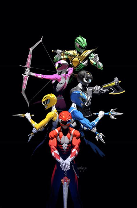 Mighty Morphin Power Rangers 2017 Annual Variant Cover By Dan Mora R