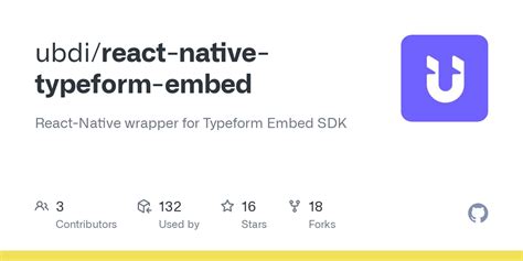 github ubdi react native typeform embed react native wrapper for typeform embed sdk