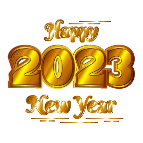 3d Luxury Golden 2023 With Gold Happy New Year Clipart Transparent