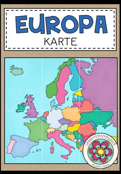 Europa Karte Tafel Oder Zum Legen Unterrichtsmaterial Im Fach