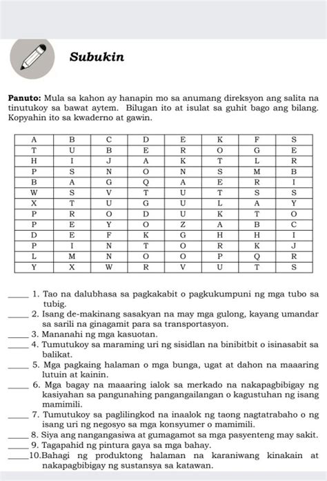 Panuto Mula Sa Kahon Ay Hanapin Mo Sa Anumang Direksyon Ang Salita Na