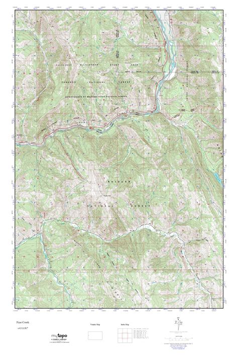 MyTopo Pine Creek Wyoming USGS Quad Topo Map