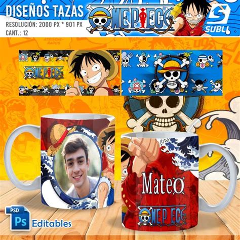 Diseños Plantillas para Sublimar Tazas One Piece