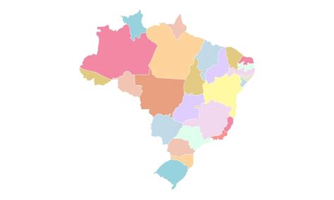 Mapa colorido do brasil perfeito para escritório Vetor Premium