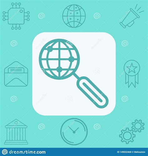 S Mbolo Global De La Muestra Del Icono Del Vector De La B Squeda