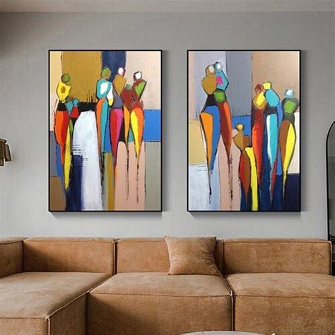Handmade Oil Painting Wall Art Picture Portrait Palette Knife Canvas