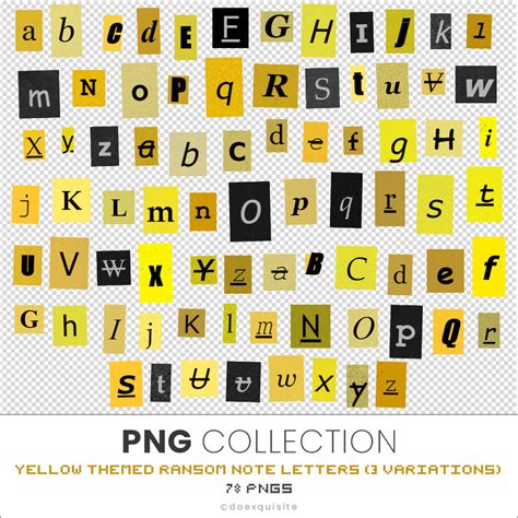 Yellow Themed Ransom Note Letters Png Pack By Doexquisite On Deviantart