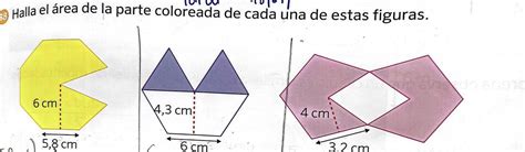 Halla el área de la parte coloreada de cada una de las figuras Ayudaaa