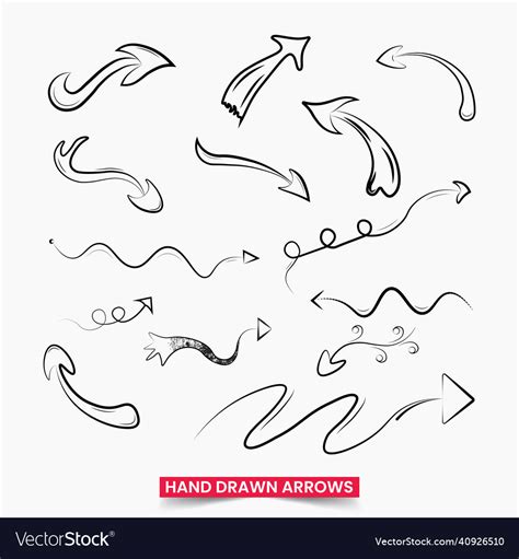Hand Drawn Decorative Arrow Collection Royalty Free Vector