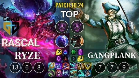 Gen Rascal Ryze Vs Gangplank Top Kr Patch Youtube