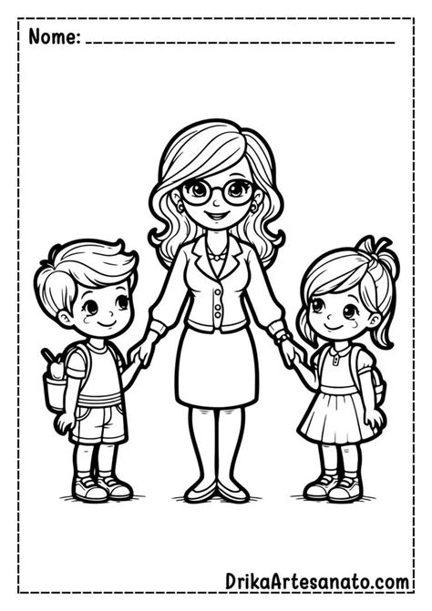 50 Desenhos de Professora para Colorir Grátis em PDF em 2024 Desenho