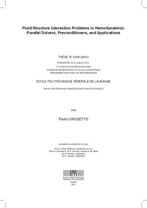 pdf fluid structure interaction problems in hemodynamics paolo crosetto