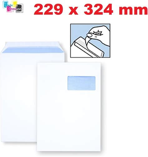 20 ex Grande enveloppe A4 avec fenêtre pochette courrier C4 papier