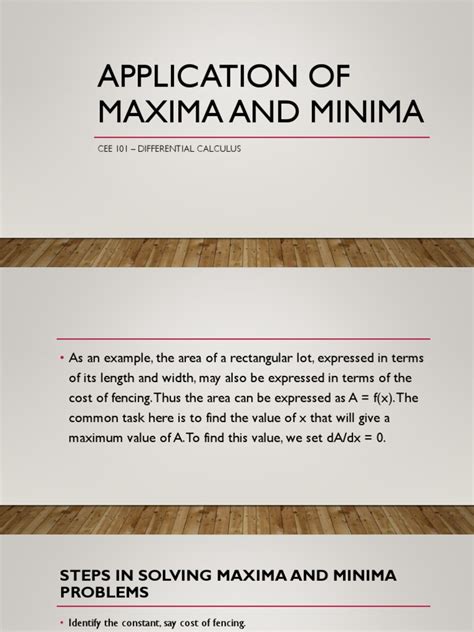 application of maxima and minima pdf maxima and minima mathematical analysis
