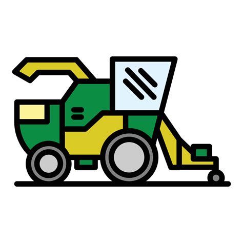 Combine Harvester Icon Color Outline Vector Vector Art At Vecteezy