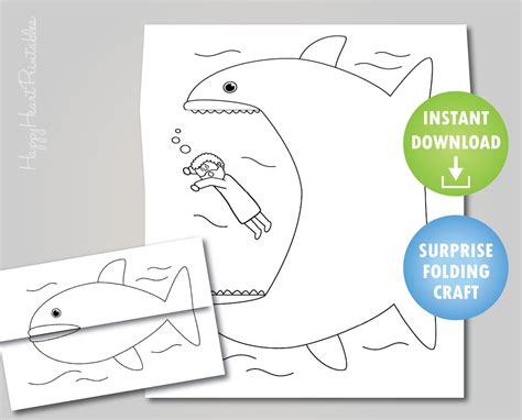 Jonah And The Big Fish Folding Surprise Bible Craft Etsy