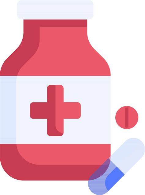 Illustration Of Medicine Bottle Icon In Red Color Vector Art