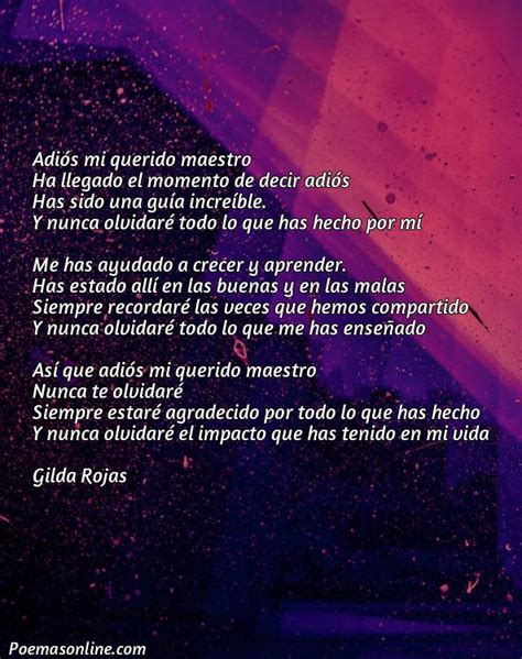 Cinco Mejores Poemas Para Profesores De Despedida Poemas Online