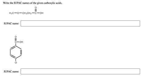 Solved Write The IUPAC Names Of The Given Carboxylic Acids Chegg