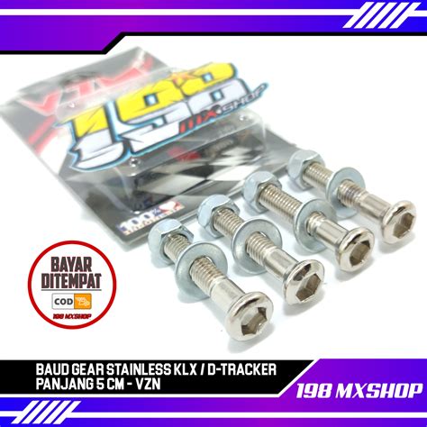BAUT GEAR KLX PANJANG 5 CM BAUD STAINLESS KLX DTRACKER SUPERMOTO