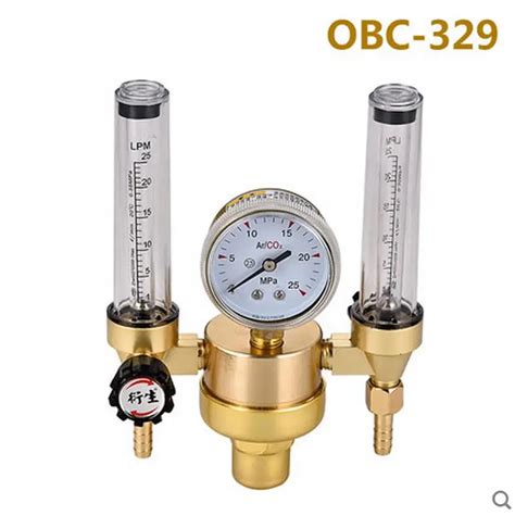 Doppel Meter OBC 329 AR Minderer Druck Gas Durchflussmesser Argon Gas