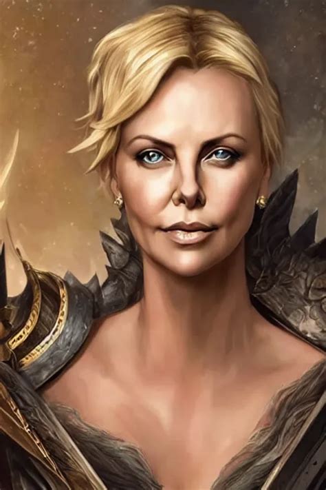 Charlize Theron Portrait As A Dnd Character Fantasy Stable Diffusion