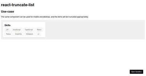 React Truncate List Demo Forked Codesandbox