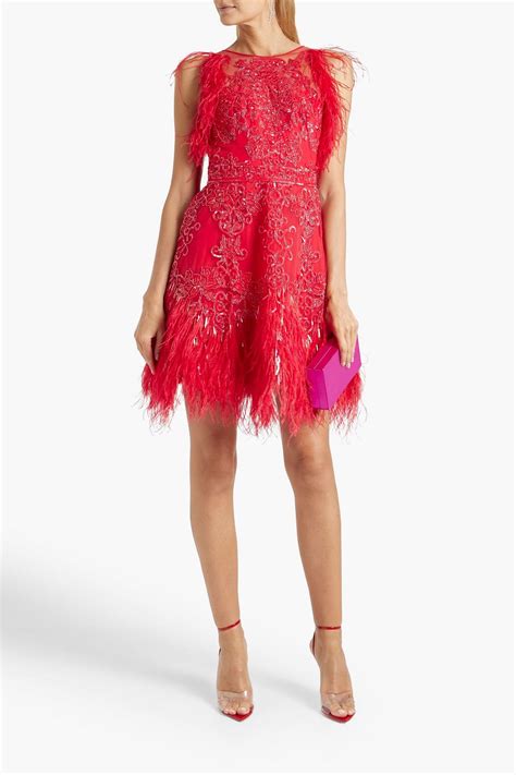 ZUHAIR MURAD Embellished Silk Blend Tulle Mini Dress THE OUTNET