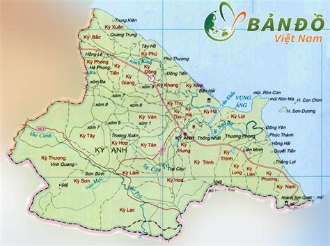 Bản đồ hành chính tỉnh Hà Tĩnh khổ lớn năm 2023 Invert vn
