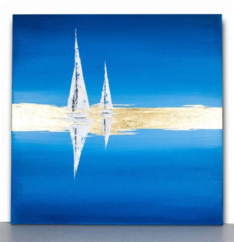 Sailboat Painting Nautical Original Art Abstract Seascape Etsy