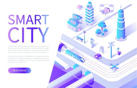 Smart City Modern Concept Isometric Royalty Free Vector