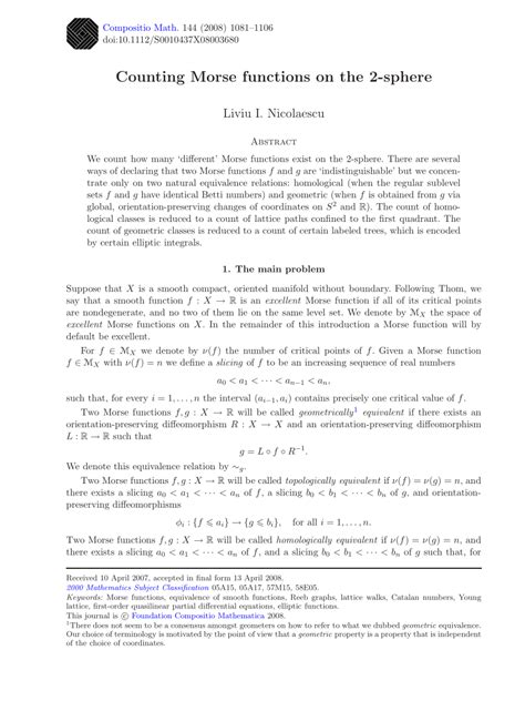 pdf counting morse functions on the 2 sphere