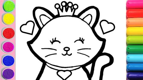 Como Desenhar Gatinha Fofa Desenhando E Colorindo Uma Gata Muito