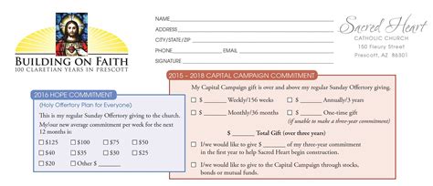 Church Capital Campaign Pledge Card Samples With Regard To Church