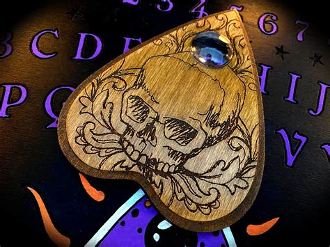 Engraved Wooden Planchette For Ouija Board Skull Etsy