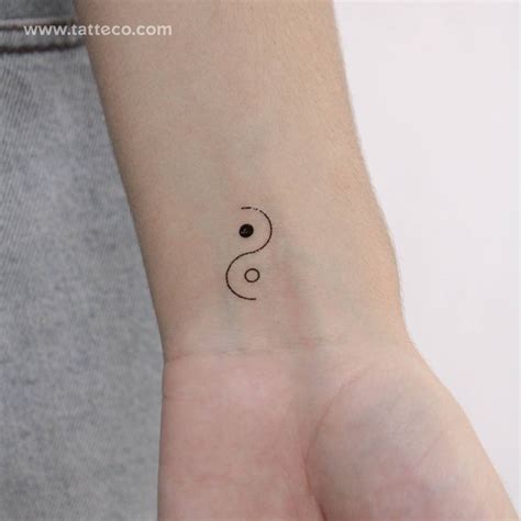 Minimalist Yin Yang Temporary Tattoo Done On The Wrist
