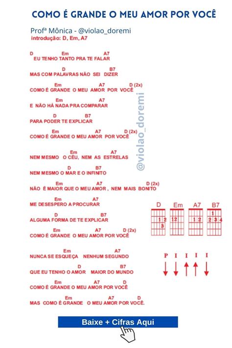 Cifra Letra e acordes da músicaComo É Grande o Meu amor Por Você