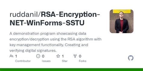github ruddanil rsa encryption net winforms sstu a demonstration program showcasing data