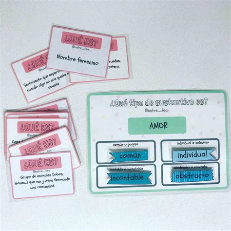 Sustantivos Tarjetas De Trabajo Kumubox