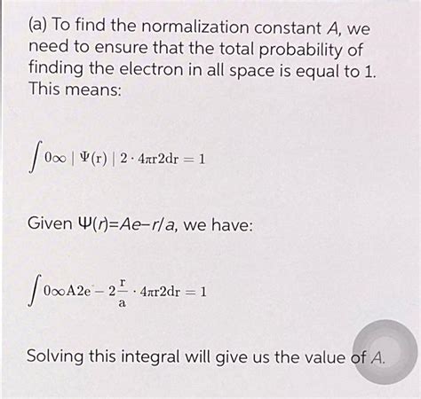 solved a to find the normalization constant a we need to