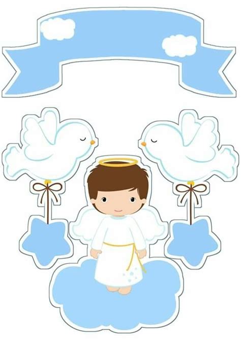 Niño con Palomas Toppers para Pasteles o Tartas de Primera Comunión