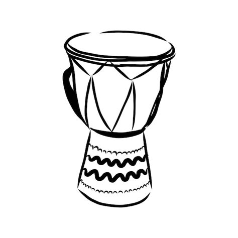 Tambor instrumento musical vector bosquejo icono aislado símbolo