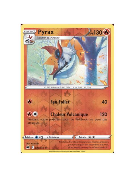 FR Pokémon Carte EB12 5 025 159 Pyrax RARE REVERSE