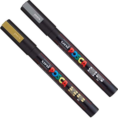 POSCA PC 3M Art Paint Marker Pens For Fabric Glass Metal Gold And